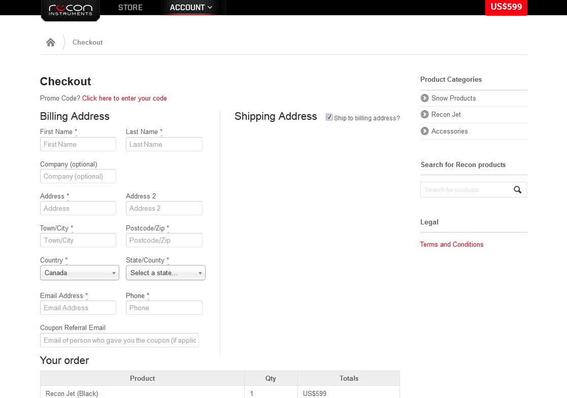 Recon Instruments - Built With WooCommerce