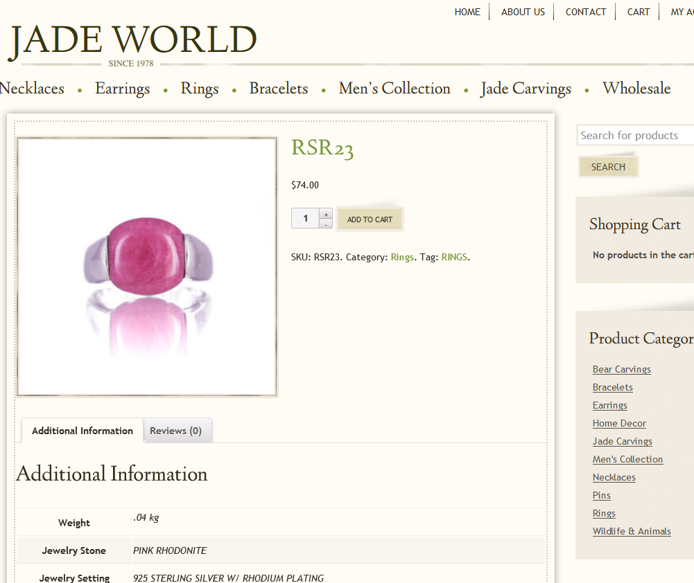 Jade World - Built With WooCommerce